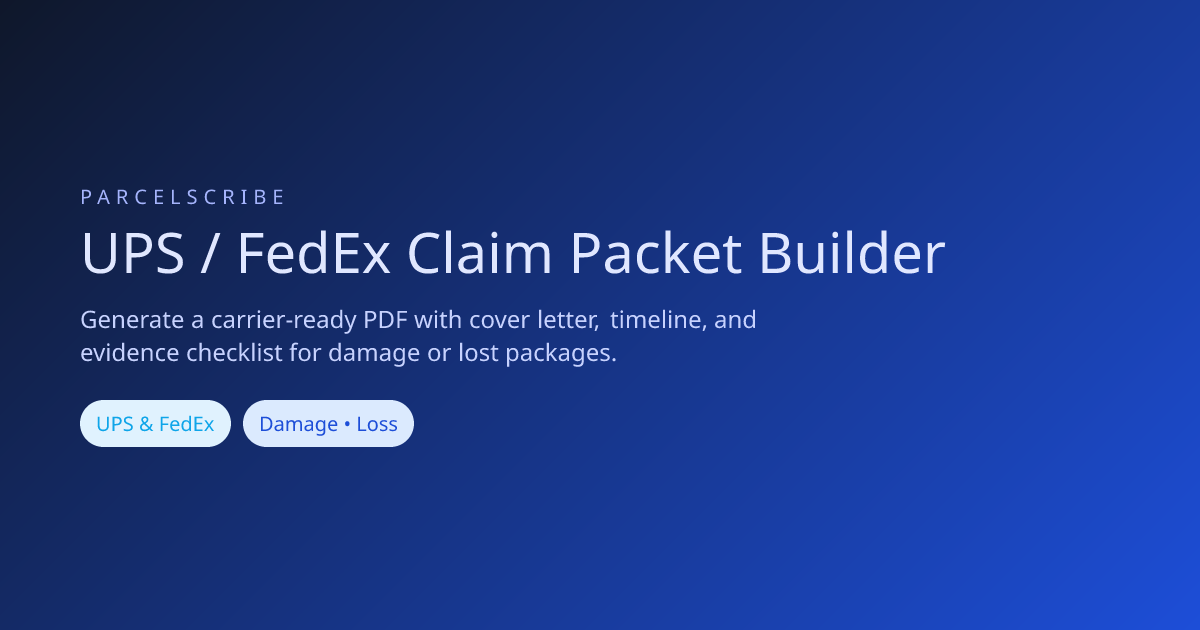 UPS/FedEx Claim Packet Builder